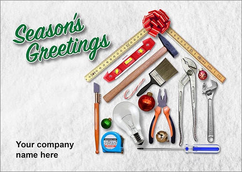 Handyman Candy Canes Christmas Cards Customized For Your Business