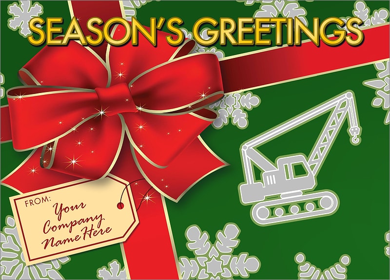 Heavy Equipment Gift Wrap (Glossy White) | Ziti Cards