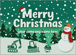 Heavy Equipment Ornaments Christmas Cards Customized For Your Business