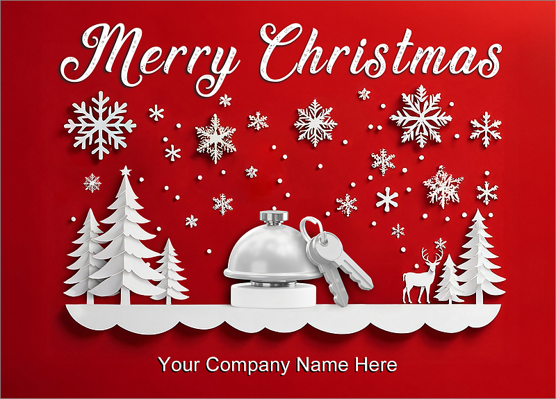 Holiday Hospitality Card (Glossy White) | Ziti Cards