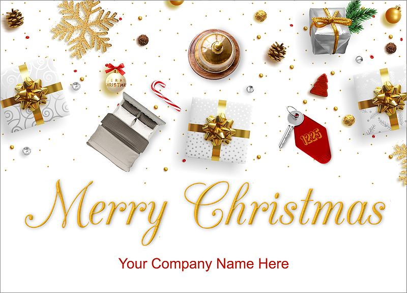 Red Hotel Christmas Card (Glossy White) | Ziti Cards