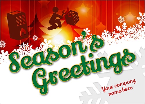 HVAC Star Tree Christmas Cards Customized For Your Business