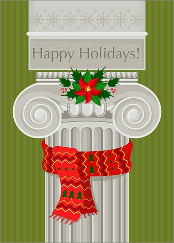 Custom Art Deco Christmas Card | Red Merry Christmas Card