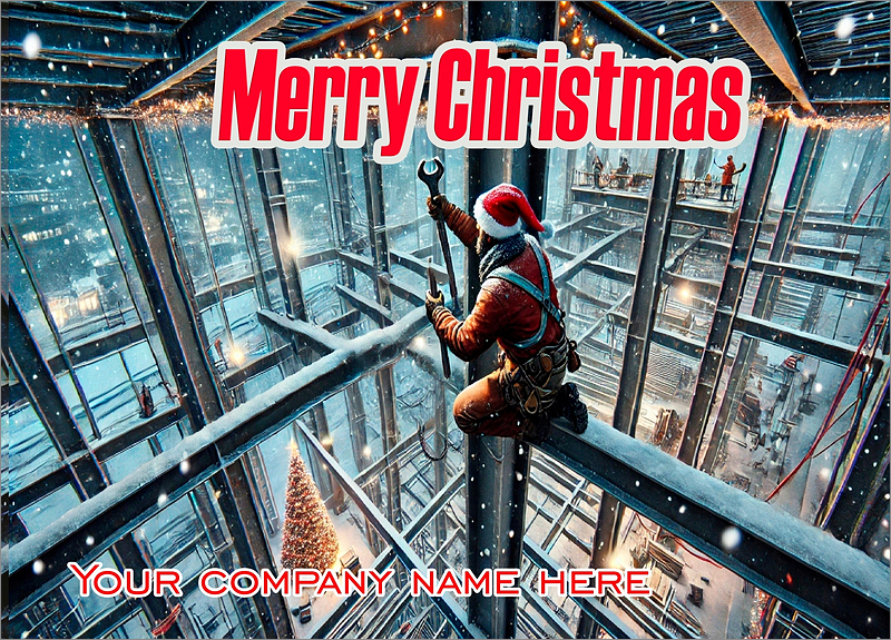 Ironworker Christmas Card Luxuriate (Glossy White) | Ziti Cards