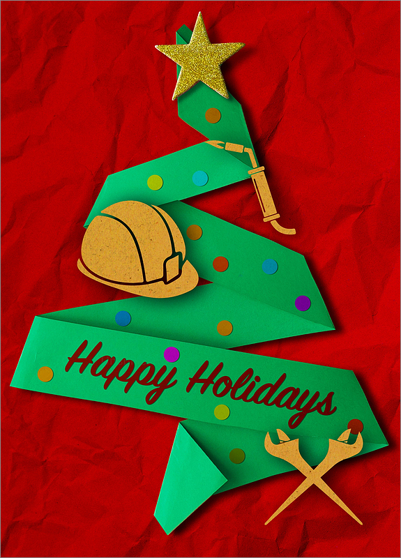 Ironworker Ornament Card (Glossy White) | Ziti Cards