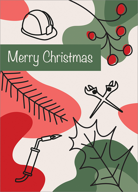 Ironworkers Holly Card (Glossy White) | Ziti Cards