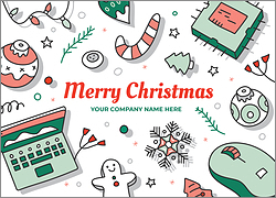 IT Snowflake Christmas Cards Customized For Your Business