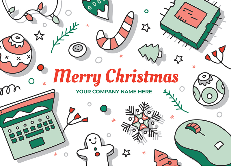IT Christmas Card Spiffy (Glossy White) | Ziti Cards