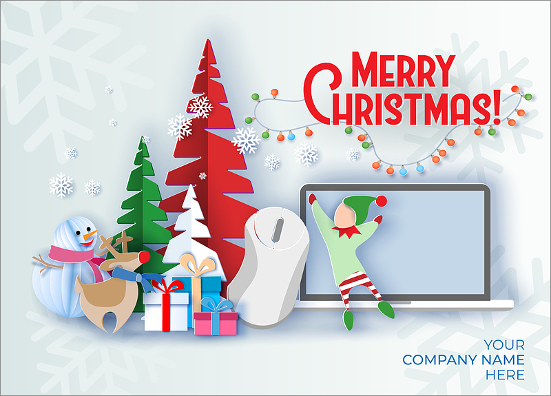 IT Merry Elf Card (Glossy White) | Ziti Cards