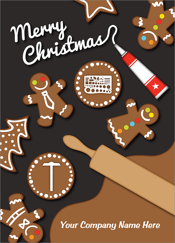 Landscape Gingerbread Holiday Card (Glossy White) | Ziti Cards