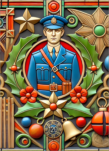 Law Enforcement Christmas Card Gaudy (Glossy White) | Ziti Cards
