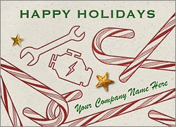 Mechanic Mug Christmas Cards Personalized For Your Business