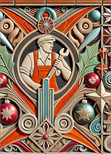 Mechanic Card Red Christmas Cards Customized For Your Business