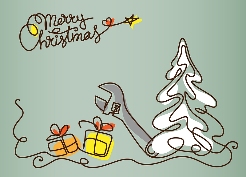 Mechanic Holiday Card (Glossy White) | Ziti Cards