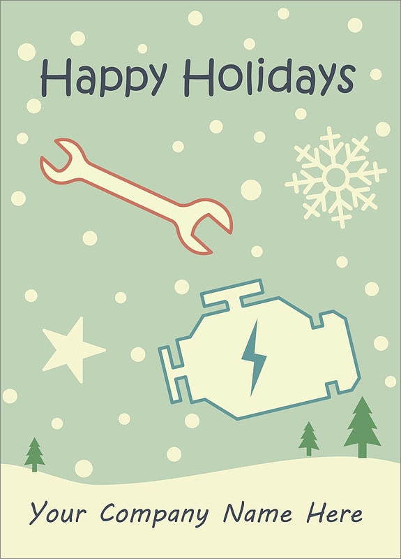 Mechanic Snowfall Card (Glossy White) | Ziti Cards