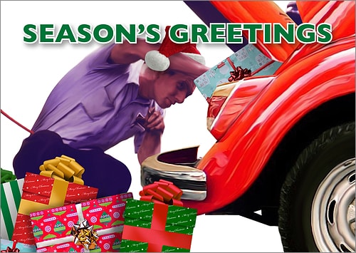 Mechanic Christmas Sky Cards Customized For Your Business