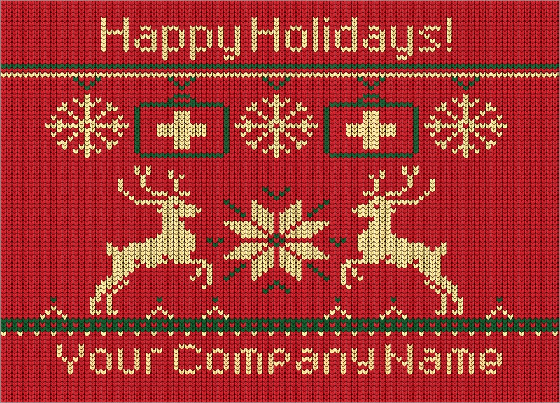 Medical Reindeer Christmas Card (Glossy White) | Ziti Cards
