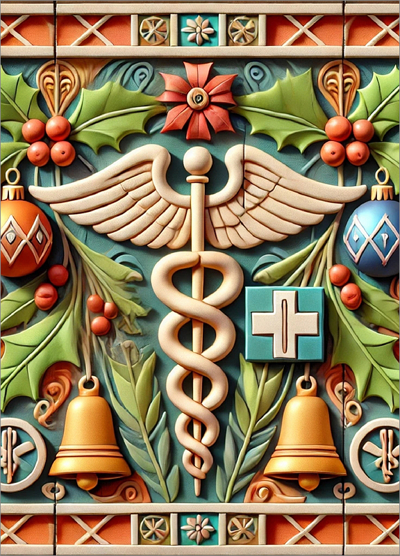 Medical-X Christmas Card Blissful (Glossy White) | Ziti Cards