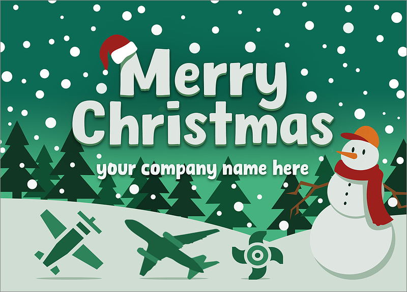 Merry Aviator Greeting Card (Glossy White) | Ziti Cards
