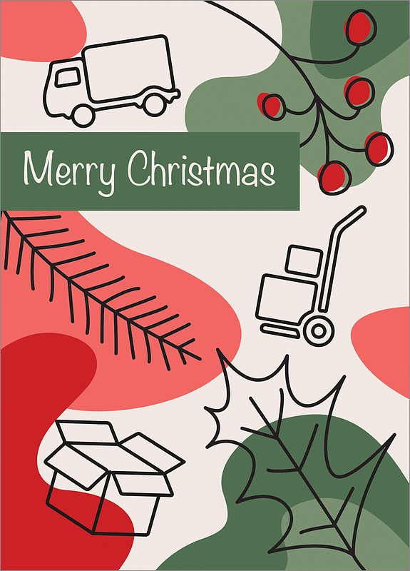 Moving Holly Holiday Card (Glossy White) | Ziti Cards