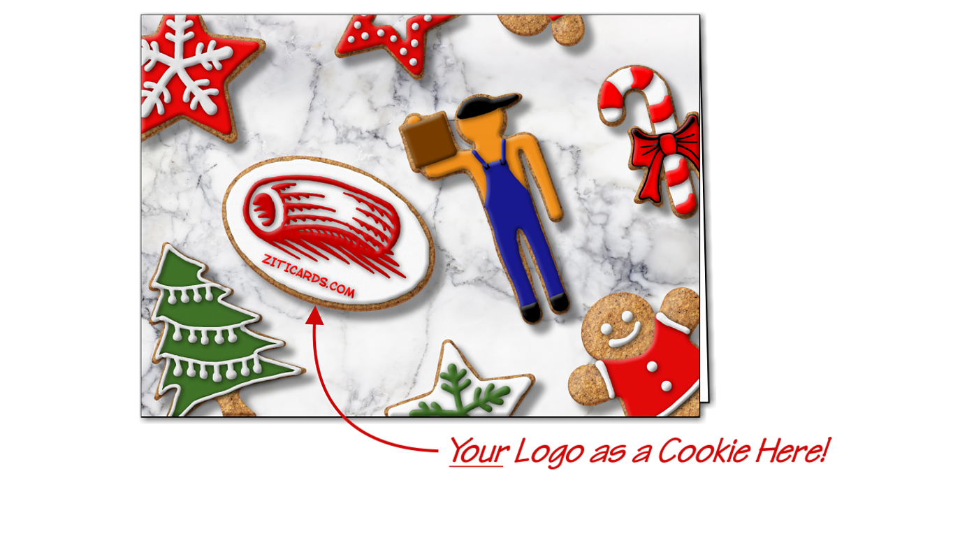 Moving Logo Cookies Christmas Cards Customized For Your Business