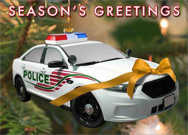 Ornament Police Christmas Card (glossy) | Ziti Cards