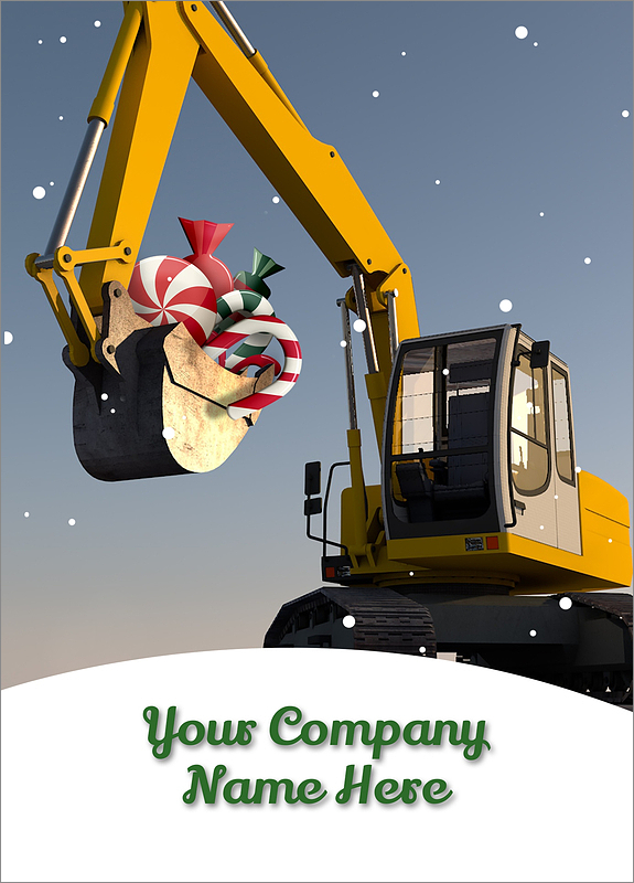Peppermint Excavator Card (Glossy White) | Ziti Cards