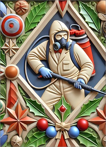 Santa Exterminator Christmas Cards Customized For Your Business