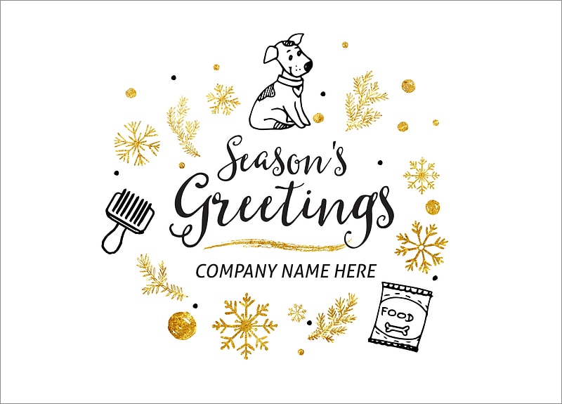 Pet Groomers Christmas Card (Glossy White) | Ziti Cards