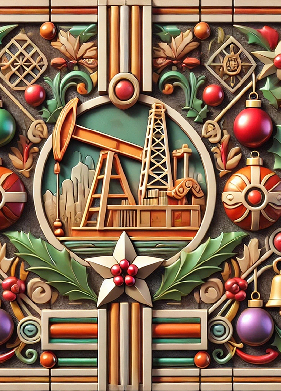 Petroleum Christmas Card Flowery (Glossy White) | Ziti Cards