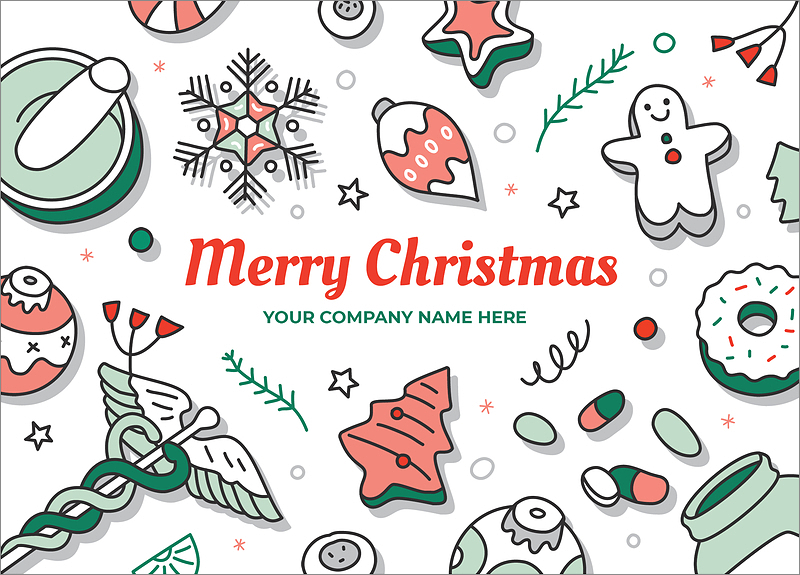 Pharmacy Merry Christmas Card (Glossy White) | Ziti Cards