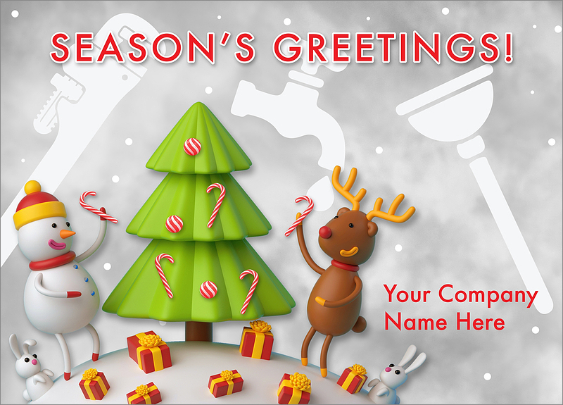 Plumbing Joy Card (Glossy White) | Ziti Cards