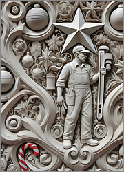 Plumbing Star Tree Christmas Cards Customized For Your Business