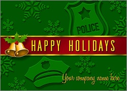 Police Star Tree Christmas Cards Customized For Your Business