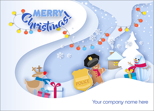Custom Police Gingerbread Christmas Cards | Ziti Cards