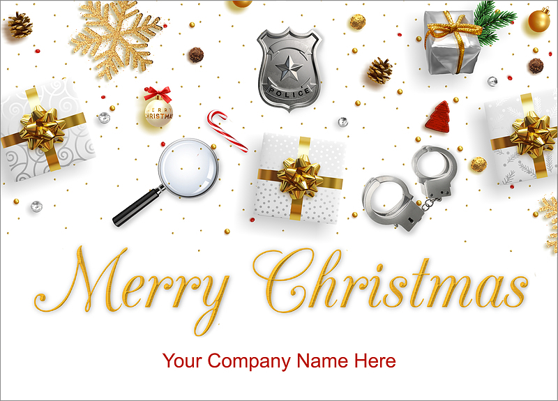Police Tools Christmas Card (Glossy White) | Ziti Cards