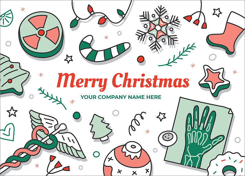 Radiology Merry Holiday Card (Glossy White) | Ziti Cards