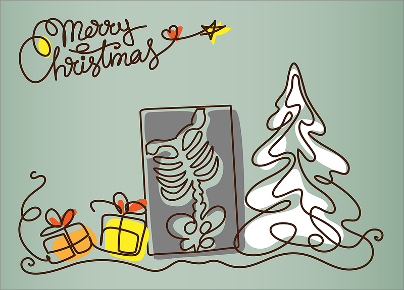 Radiology Snow Tree Card (Glossy White) | Ziti Cards