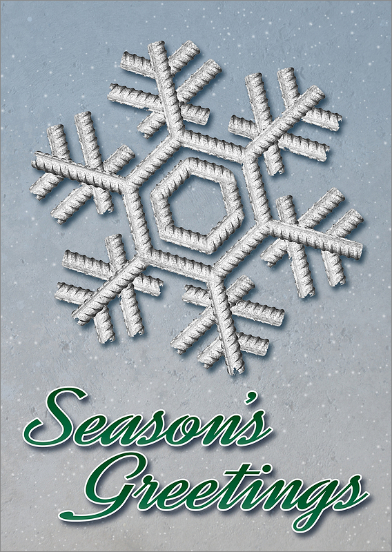 Ironworker Christmas Lights Card (Glossy White) | Ziti Cards