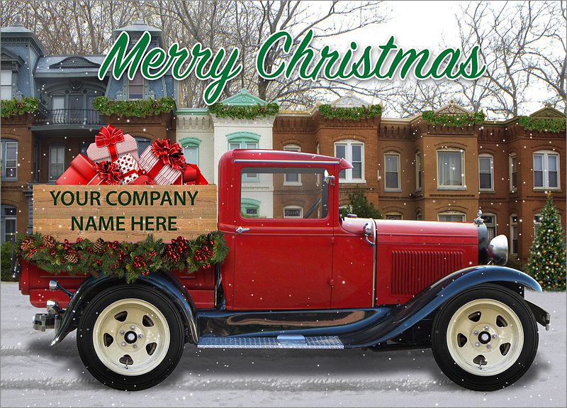 Red Christmas Truck Card (Glossy White) | Ziti Cards