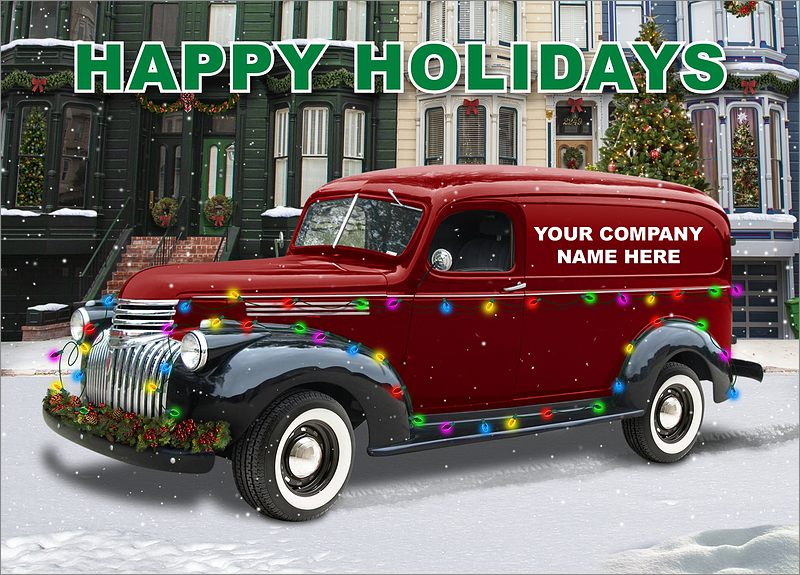 Ironworker Christmas Lights Card (Glossy White) | Ziti Cards