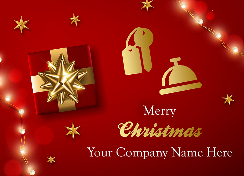Red Hotel Christmas Card (Glossy White) | Ziti Cards