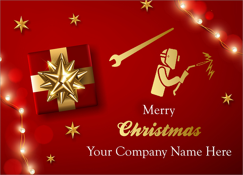 Ironworker Christmas Lights Card (Glossy White) | Ziti Cards