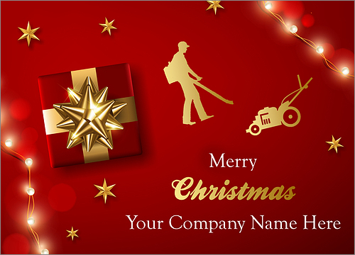 Lawn Care Merry Holiday Card (Glossy White) | Ziti Cards