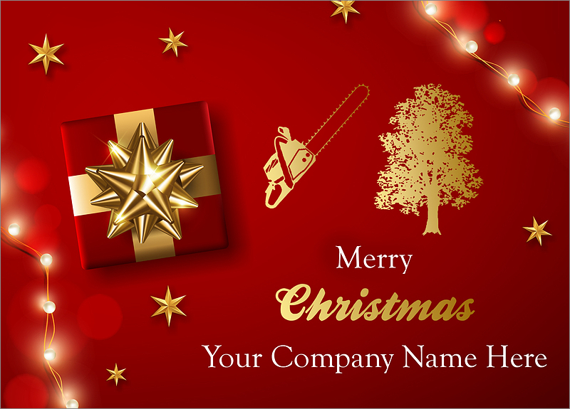 Red Tree Service Christmas Card (Glossy White) | Ziti Cards