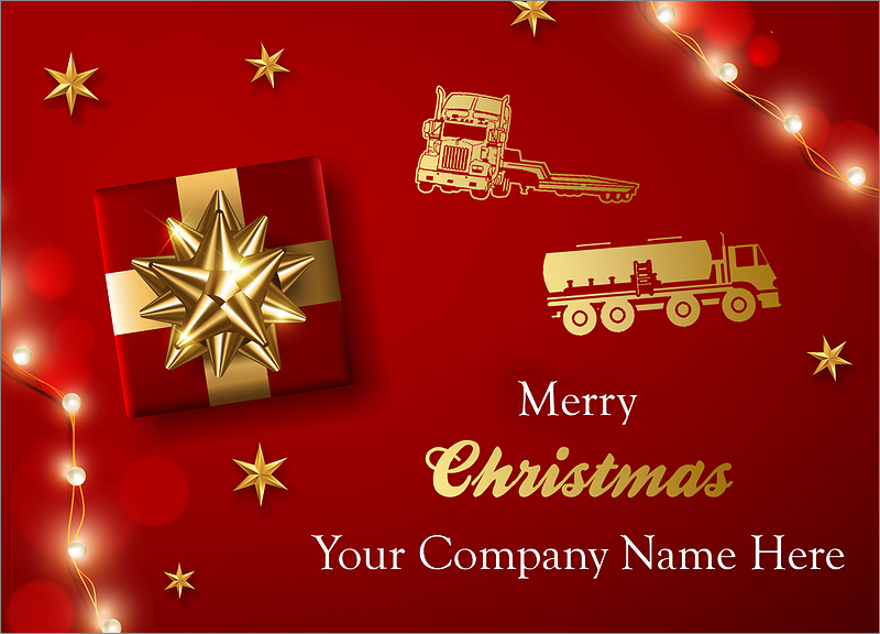 Personalized Red Trucking Christmas Cards | Ziti Cards