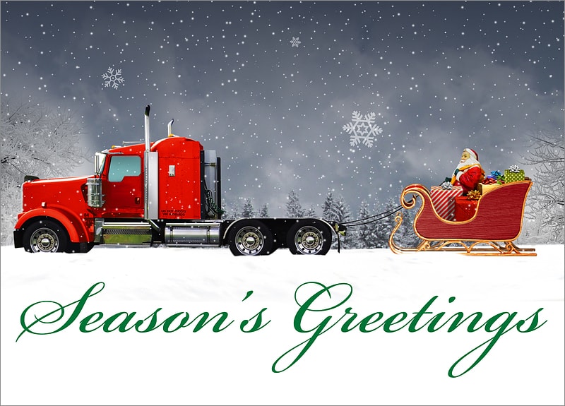 Trucking Christmas Sky (Glossy White) | Ziti Cards