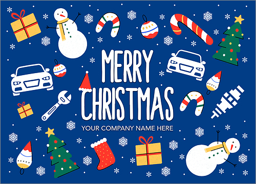 Mechanic Card Red Christmas Cards Customized For Your Business