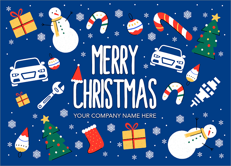 Repair Shop Christmas Card (Glossy White) | Ziti Cards