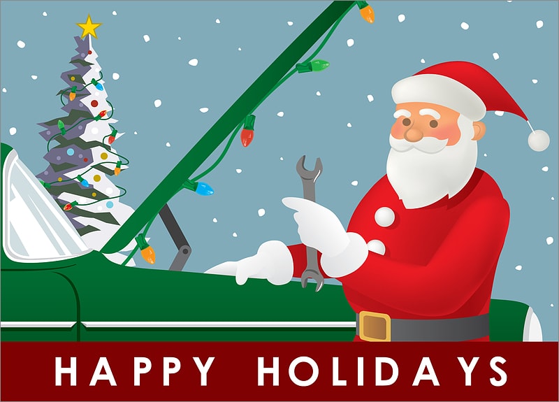 Santa Auto Mechanic (Glossy) | Ziti Cards